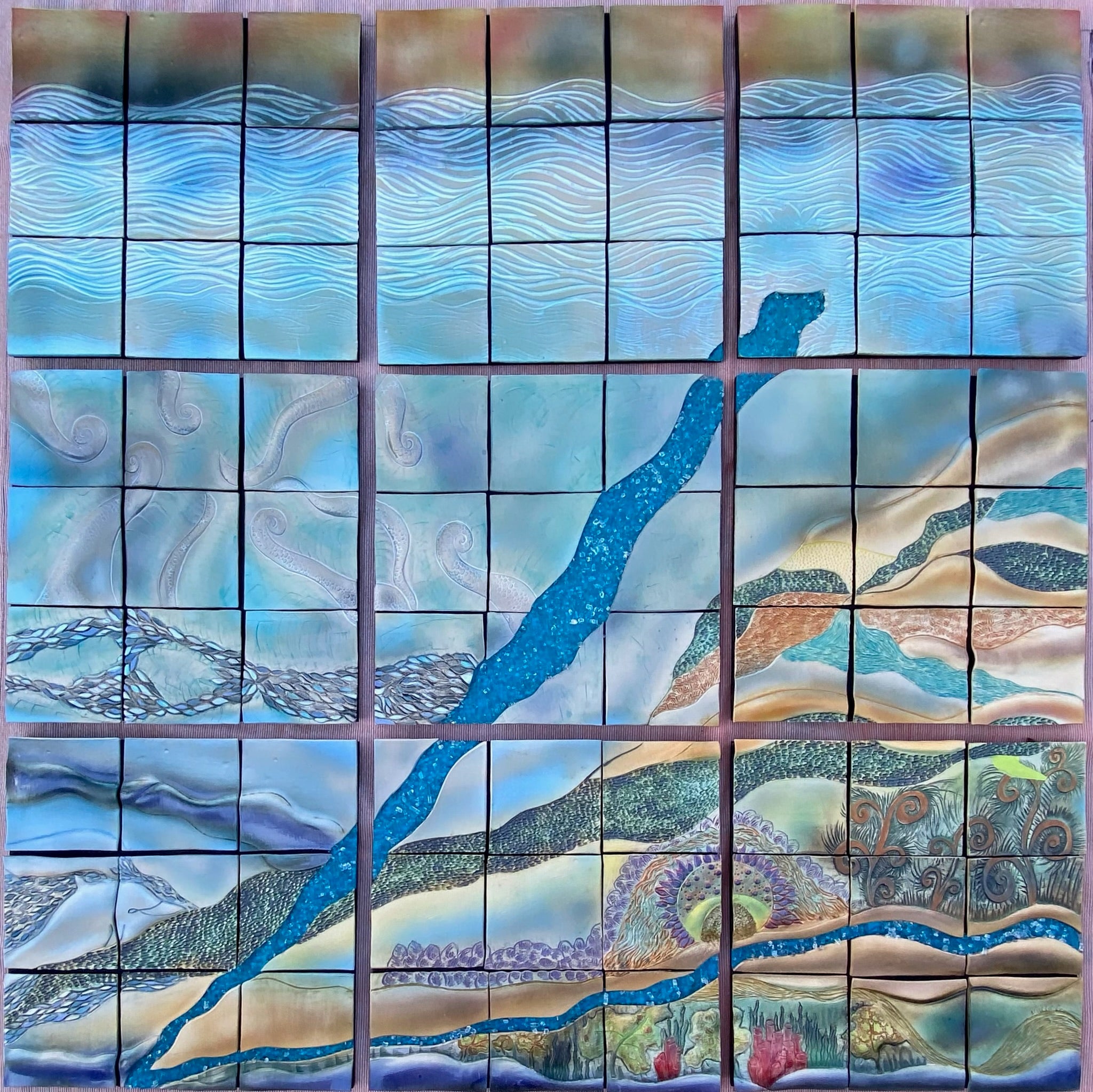 Brenda completes a 6' x 6' underwater Sea Mural - Brenda McMahon Gallery