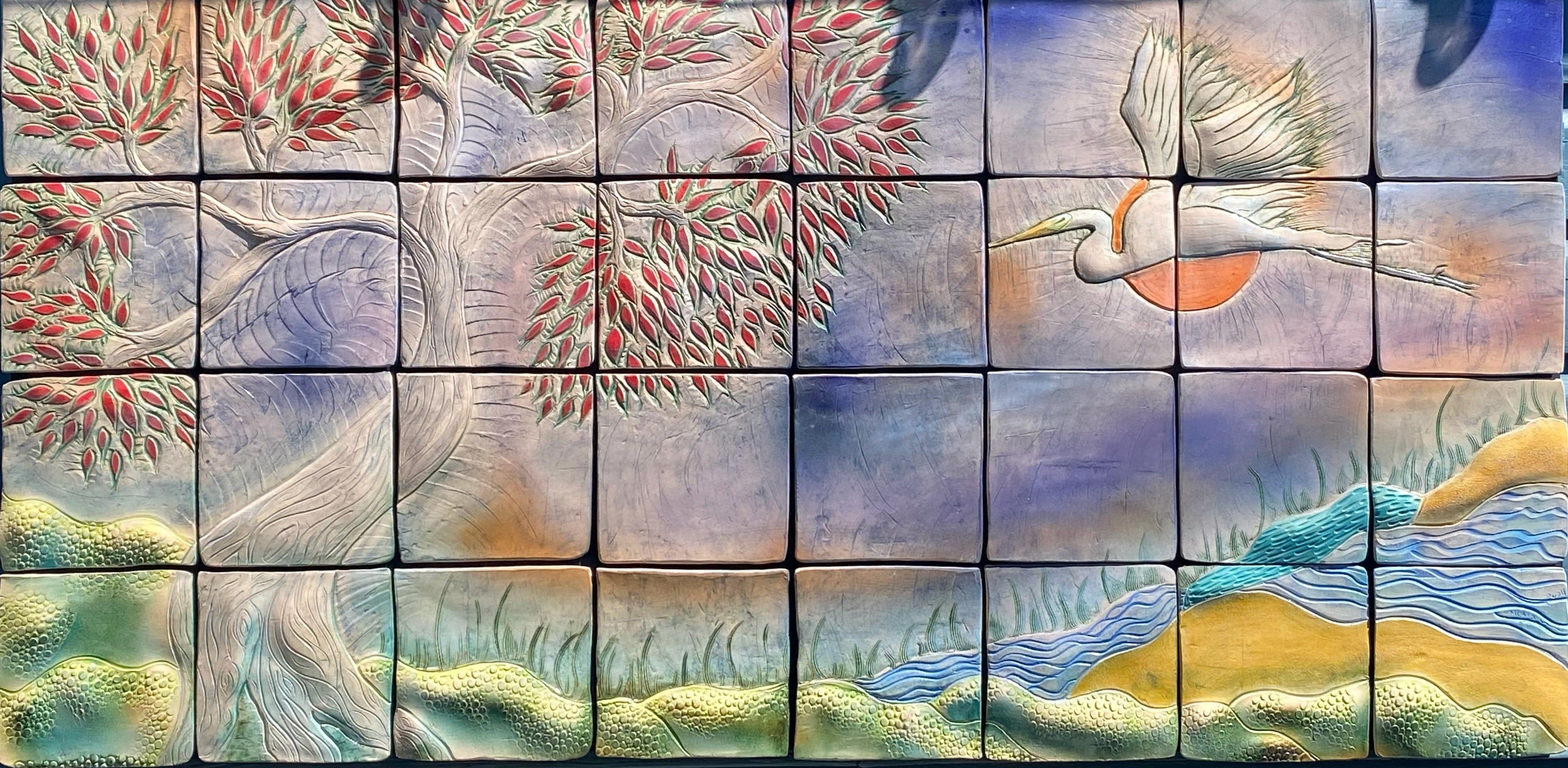 Tree of Life Ceramic Wall Art Handmade ceramic tile art in Gulfport Florida